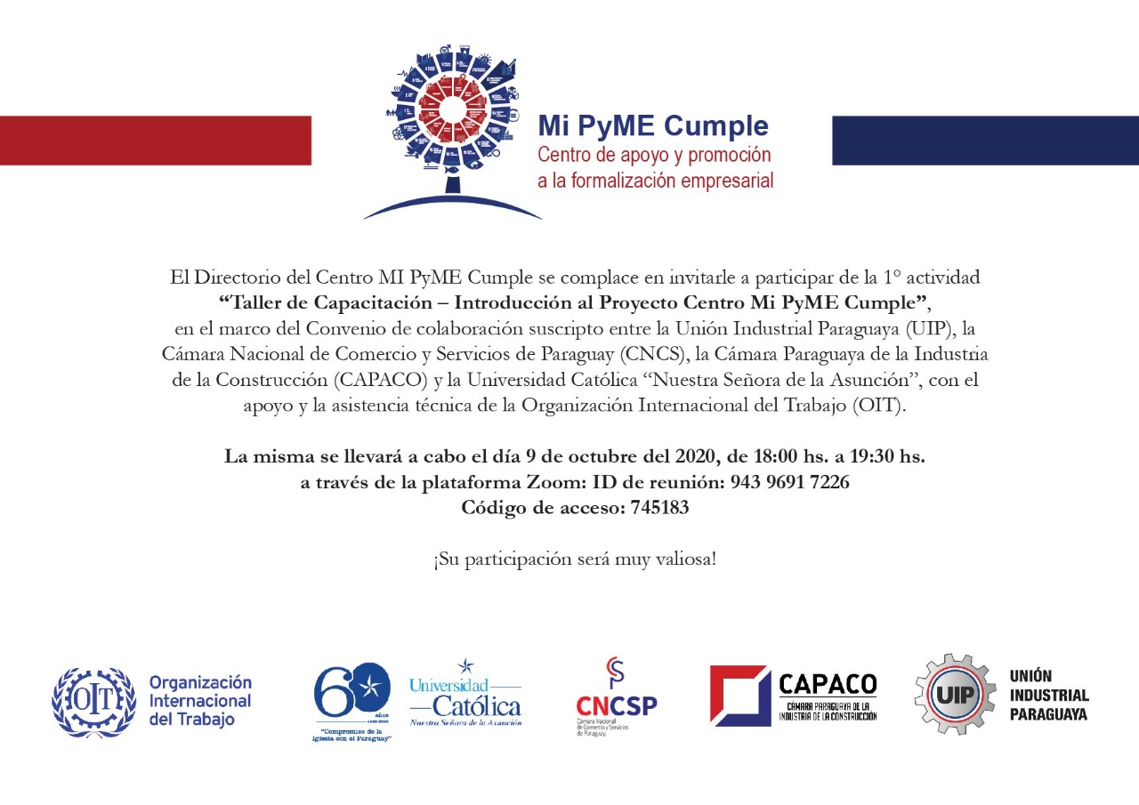 "Taller de Capacitación - Introducción al Proyecto Centro Mi Pyme cumple" - UC