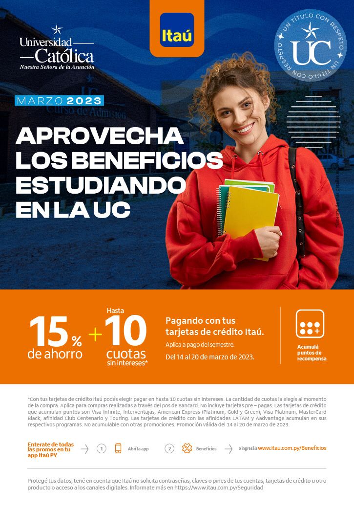 Descuentos vigentes en la UC a través de Banco Itaú - UC